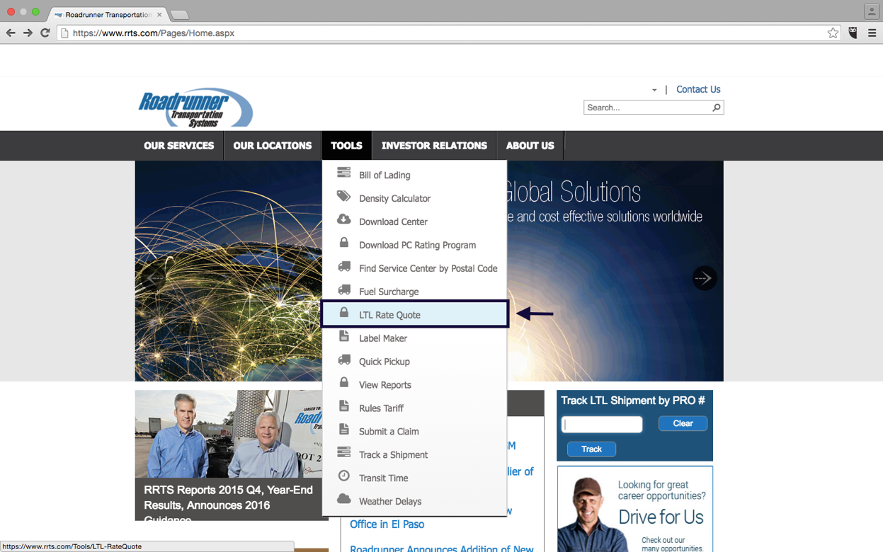 Roadrunner Transportation Systems – RDFS - Cabotage TMS : Cabotage TMS