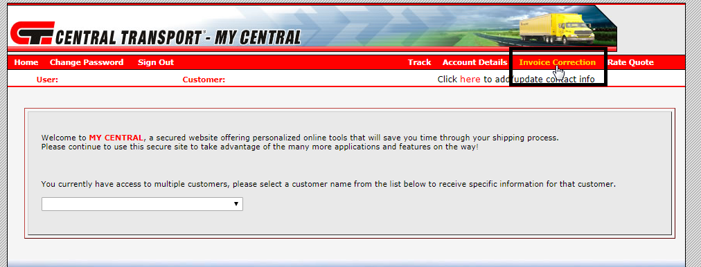 Central Transport – CTII - Cabotage TMS : Cabotage TMS