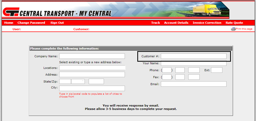 Central Transport – CTII - Cabotage TMS : Cabotage TMS