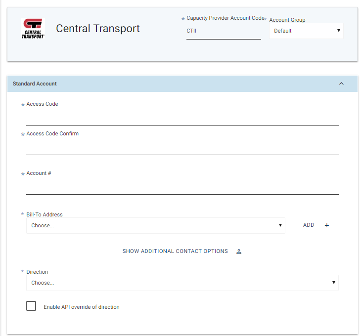 Central Transport – CTII - Cabotage TMS : Cabotage TMS
